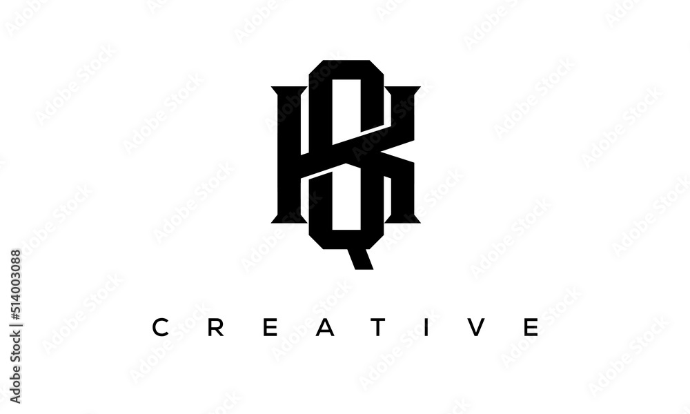 Initial letters KQ, QK monogram logo design with creative style ...