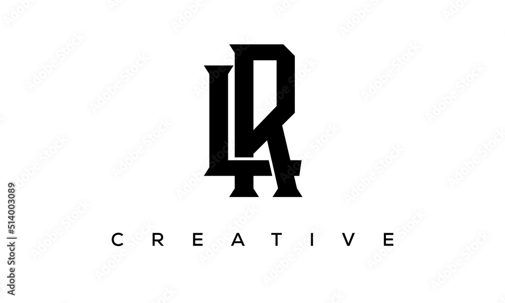 Initial letters LR, RL monogram logo design with creative style ...