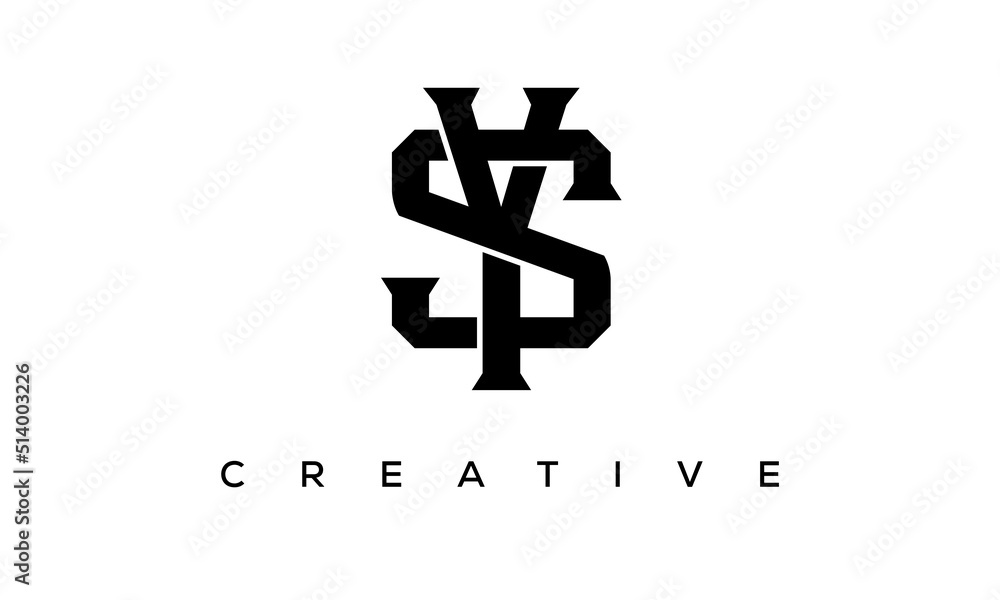 Initial letters SY, YS monogram logo design with creative style ...
