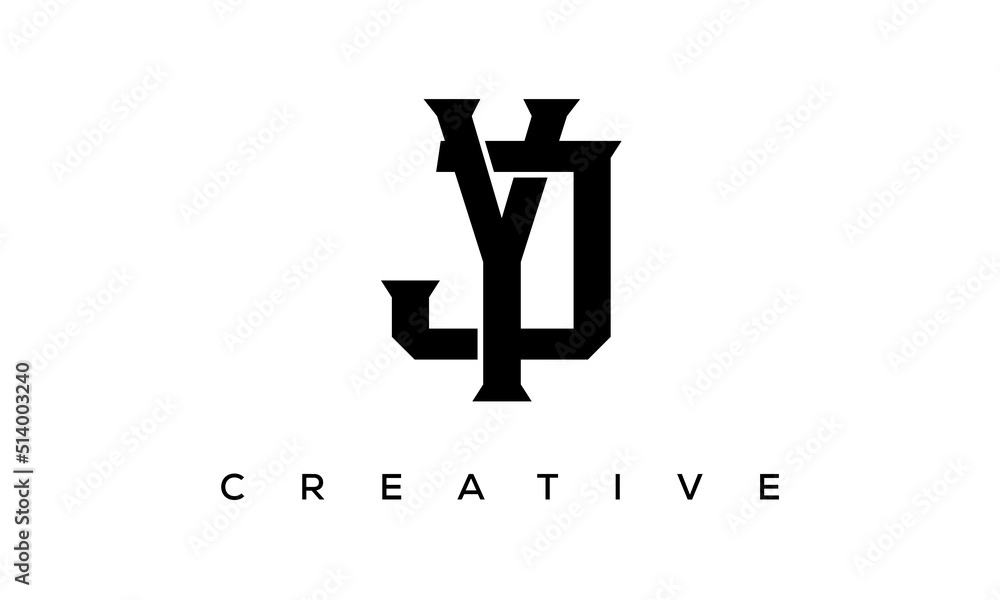 Initial letters JY, YJ monogram logo design with creative style ...