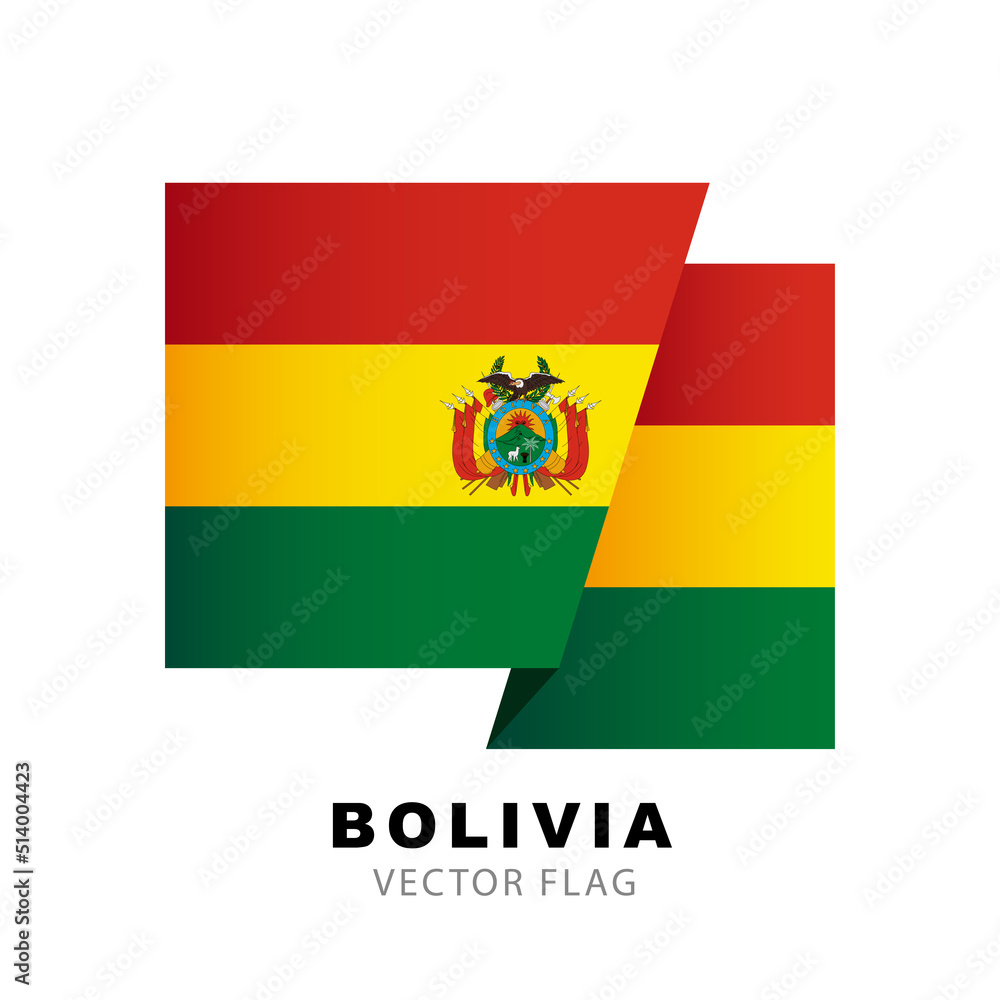 Colorful logo of the Bolivian flag. Flag of Bolivia. Vector ...