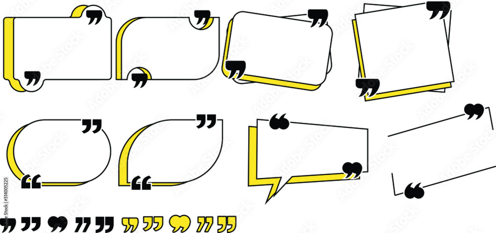 collection set of blank hand drawn speech bubble balloon with quotation ...