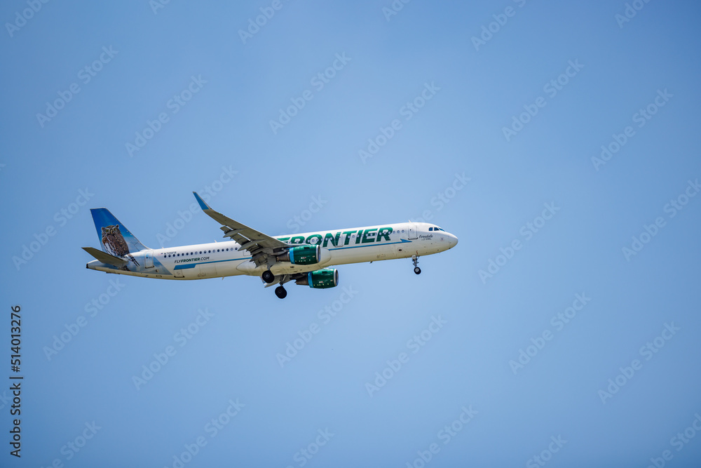 ORLANDO, FLORIDA - JUNE 29, 2022 : Frontier Airlines Airbus A321 ...
