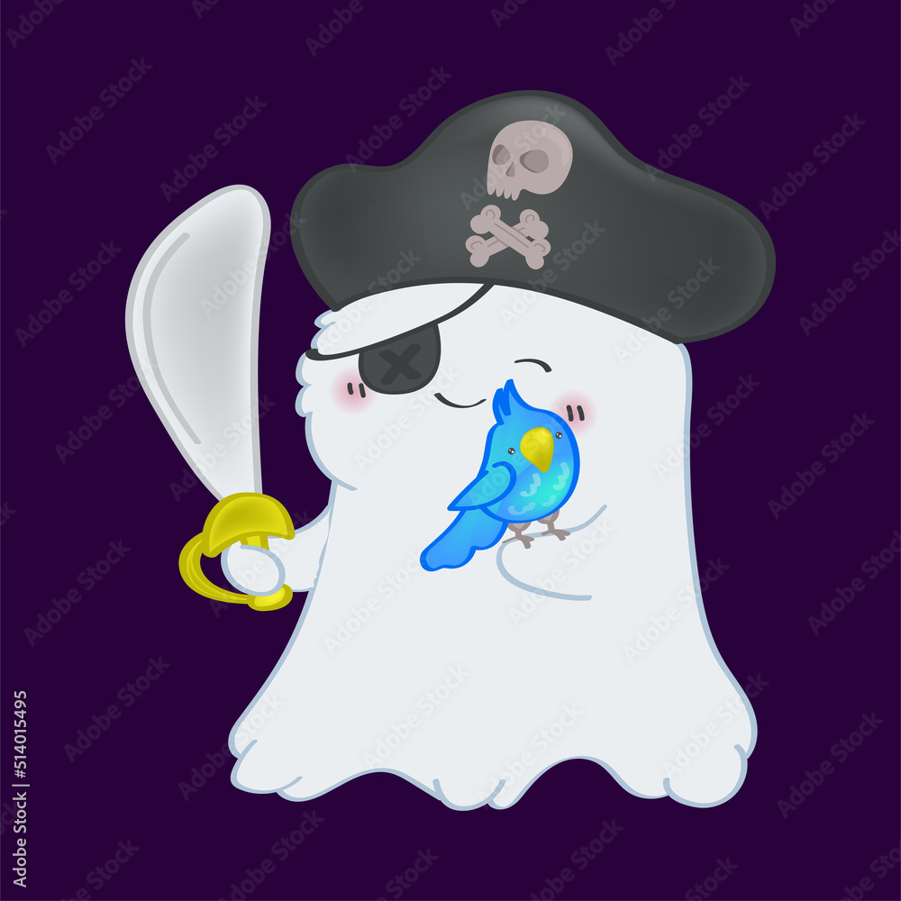 Cute Ghost Clipart Isolated on White Background. Funny Clip Art Ghost ...