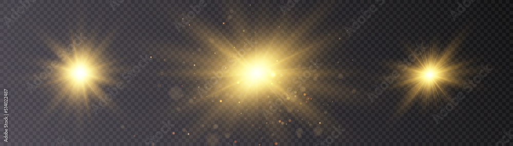 Bright Star. Transparent glossy gradient glitter, bright flash. PNG ...