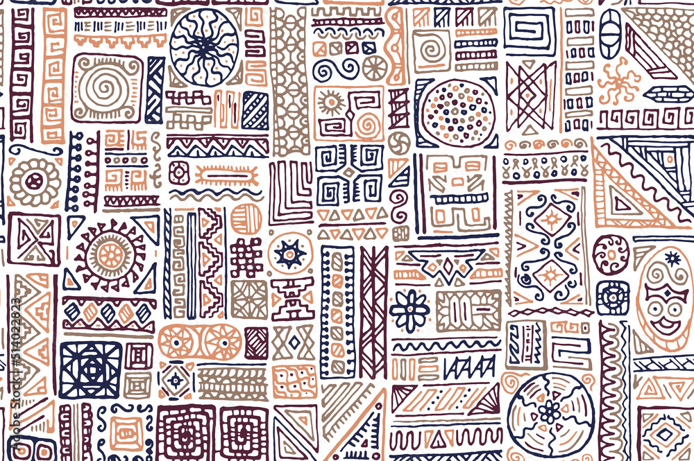 Traditional african vector seamless pattern design Stock Vector | Adobe ...