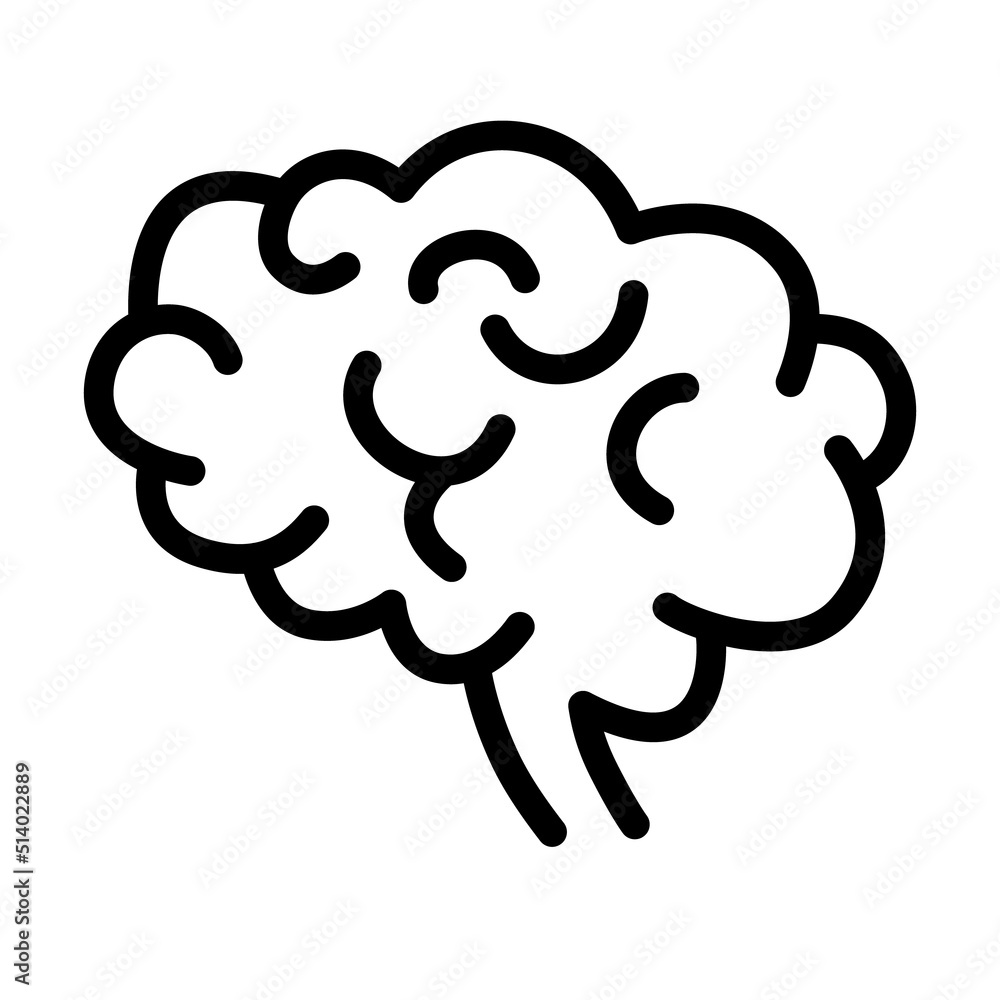 Brain line icon. Clipart image isolated on white background Stock ...