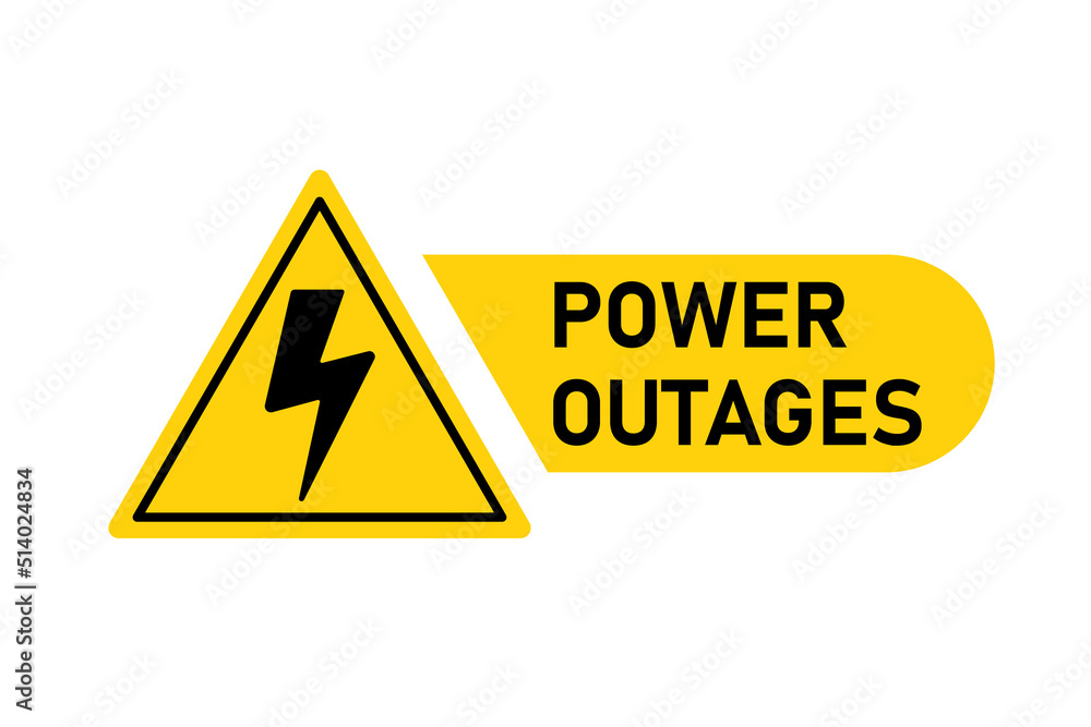 Power Outages sign icon. Clipart image isolated on white background ...