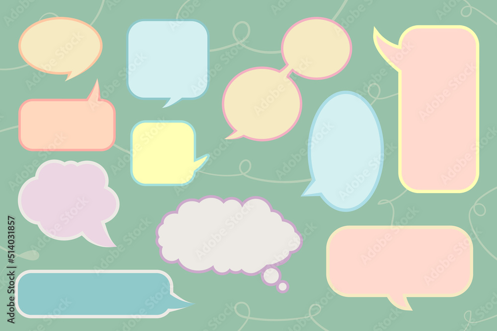 speech text box bubble pastel color set Stock Vector | Adobe Stock