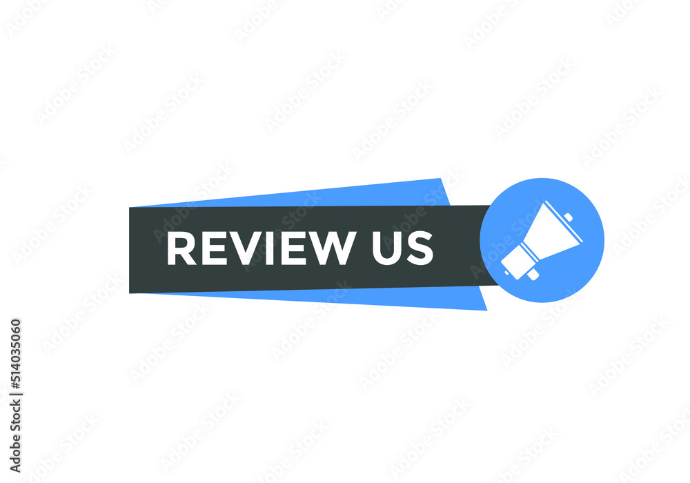 Review us on white background. Vector illustration. customer feedback ...