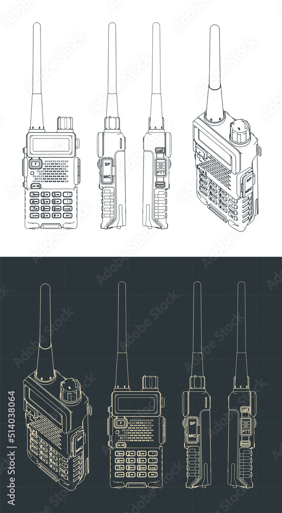 Walkie-talkie blueprints Stock Vector | Adobe Stock