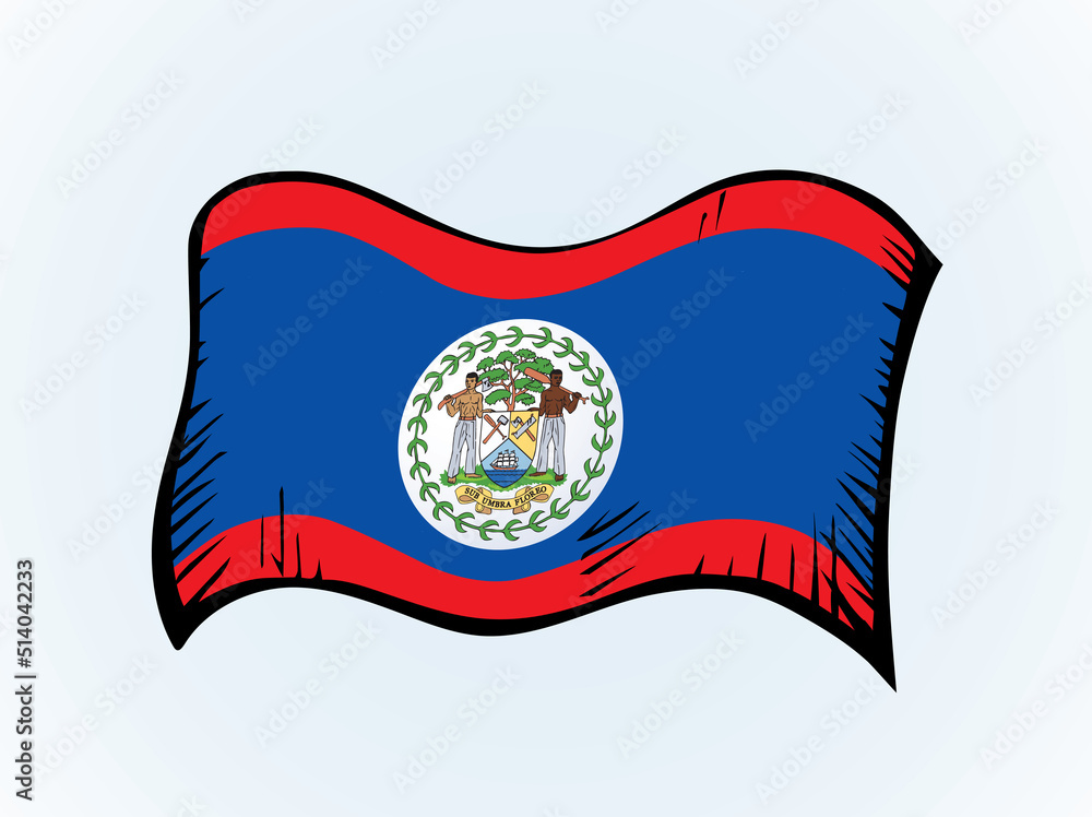 Flag of Belize. Vector drawing sign Stock Vector | Adobe Stock