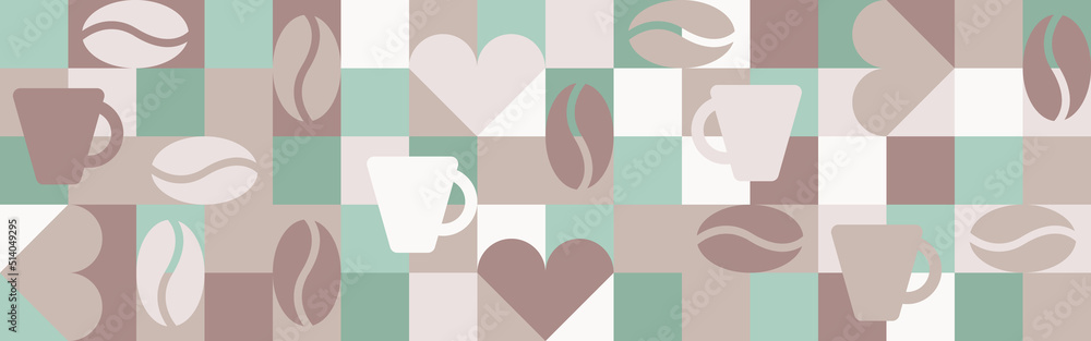 Coffee background for textiles and wallpapers with geometric shapes ...