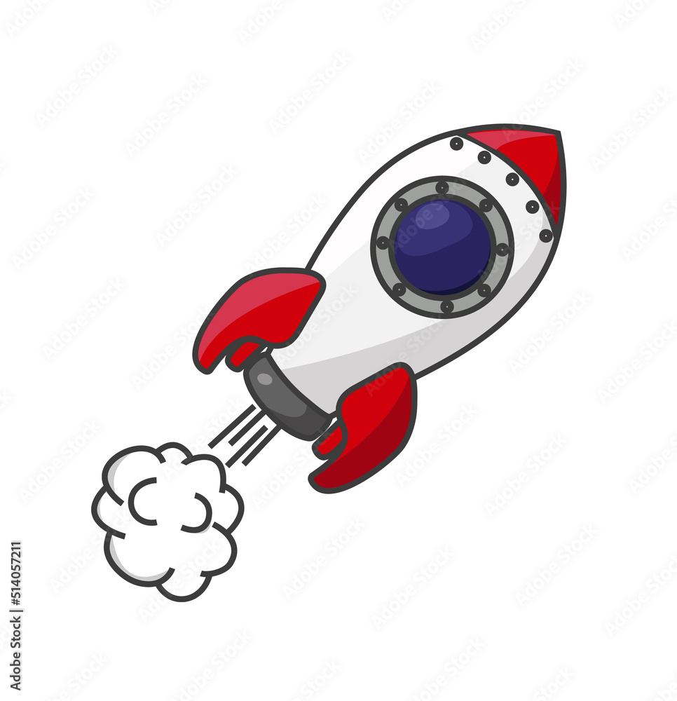 Rocket vector icon. Start up concept symbol space roket ship in trendy ...