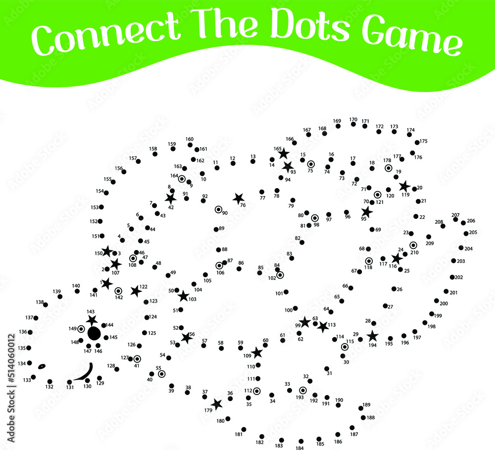 connect the dots draw game kids puzzle work sheet Stock Vector | Adobe ...