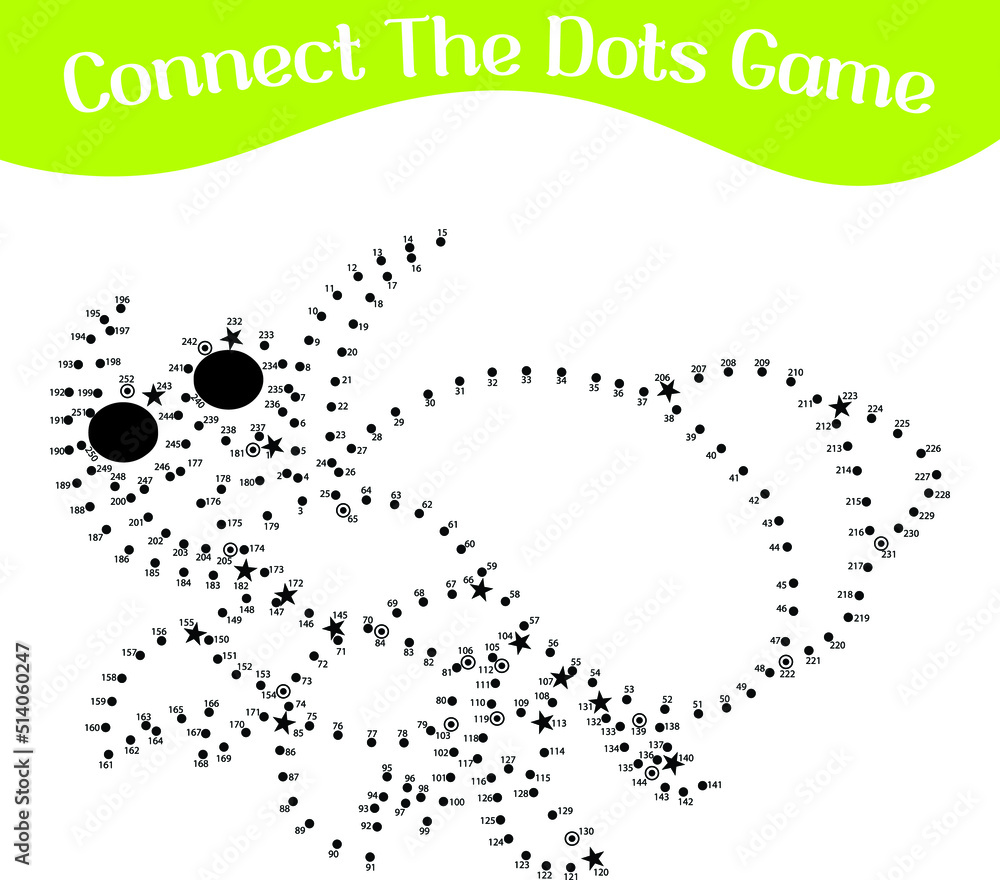connect the dots draw game kids puzzle work sheet Stock Vector | Adobe ...