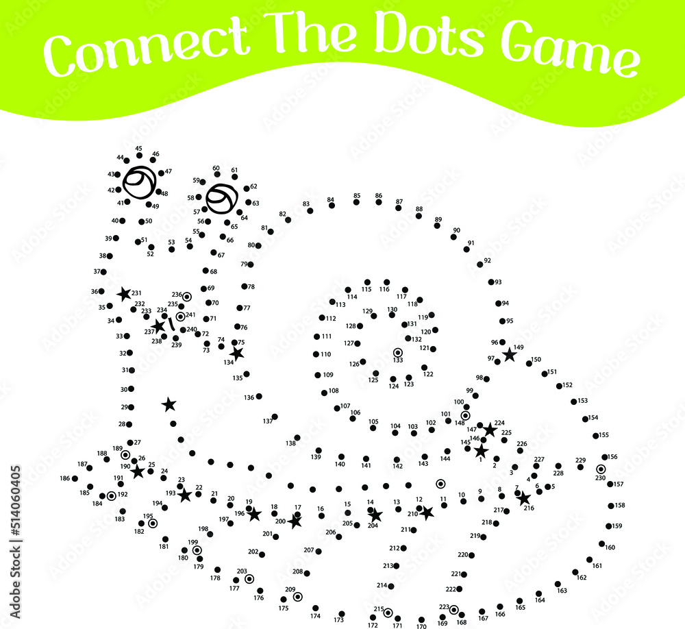 connect the dots draw game kids puzzle work sheet Stock Vector | Adobe ...
