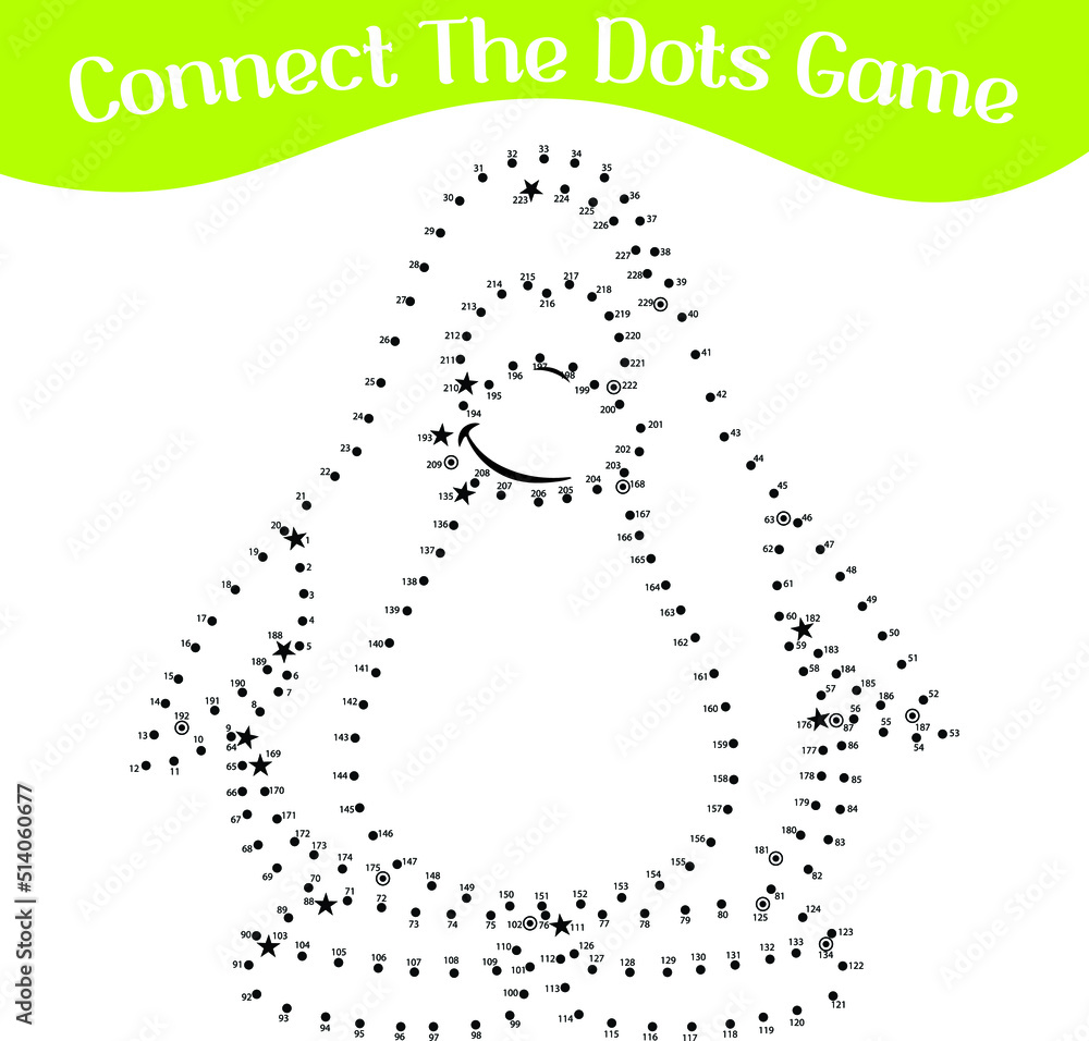 connect the dots draw game kids puzzle work sheet Stock Vector | Adobe ...