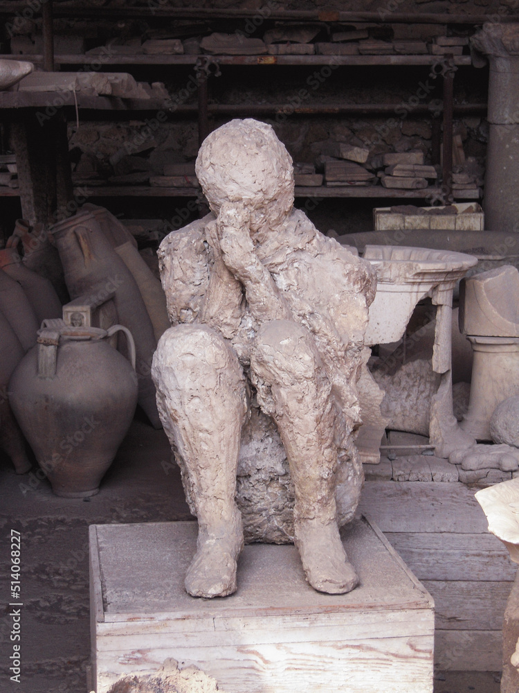 Pompeii, preserved ash people from Mount Vesuvius Stock Photo | Adobe Stock