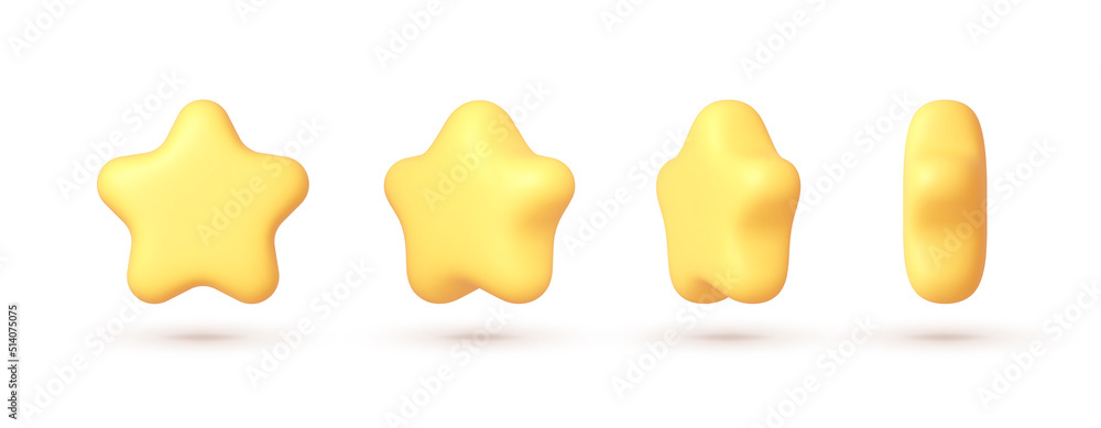 Stars Set 3D on white background. Star 3d, great design for any ...