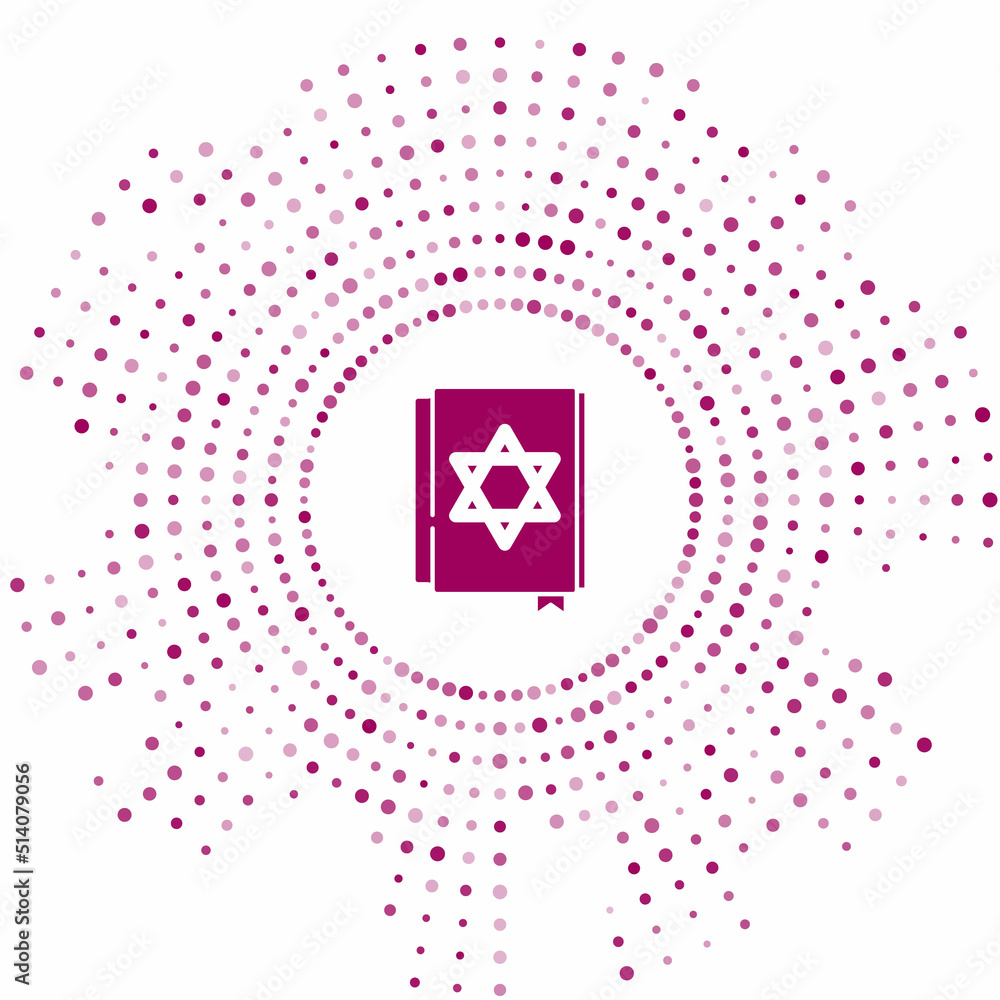 Purple Jewish torah book icon isolated on white background. Pentateuch ...