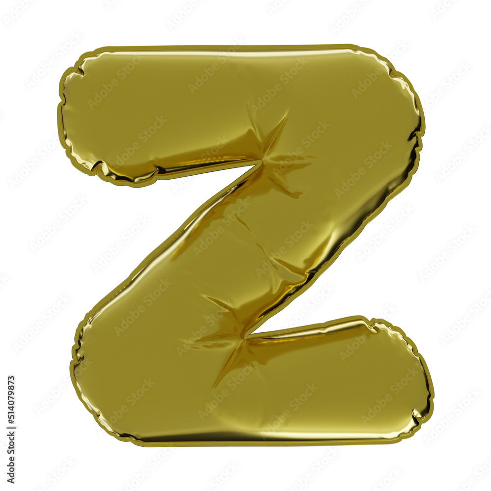 Gold Balloon Letter Z Stock Illustration | Adobe Stock