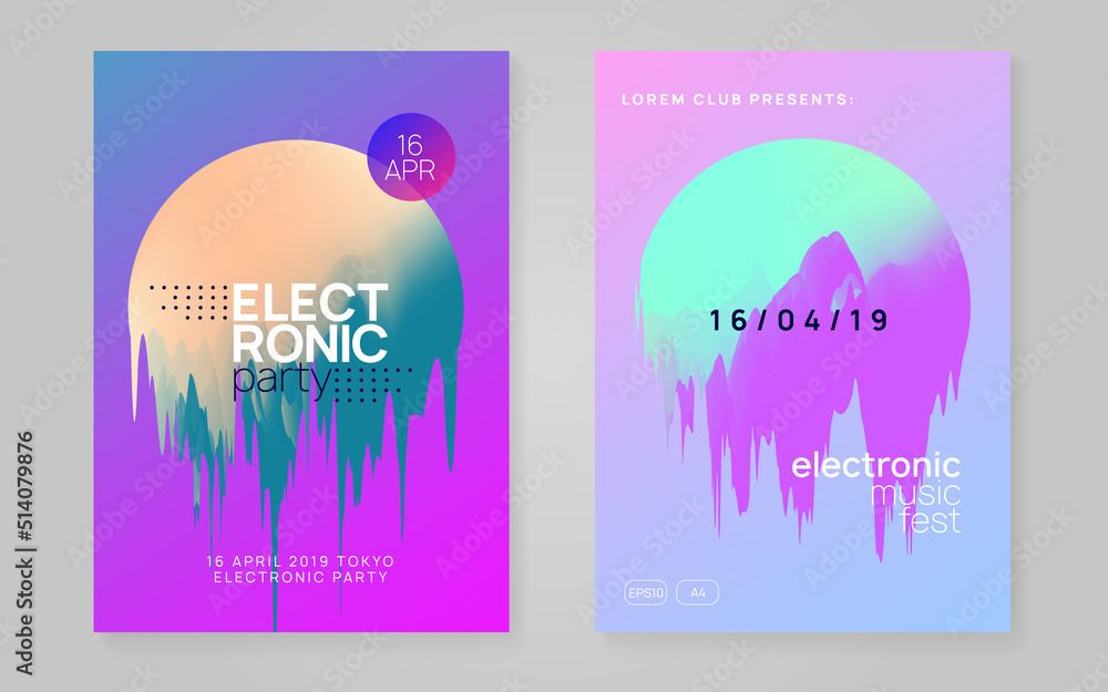 Sound Poster. Jazz Electro Banner. Linear Art For Magazine. Abstract ...