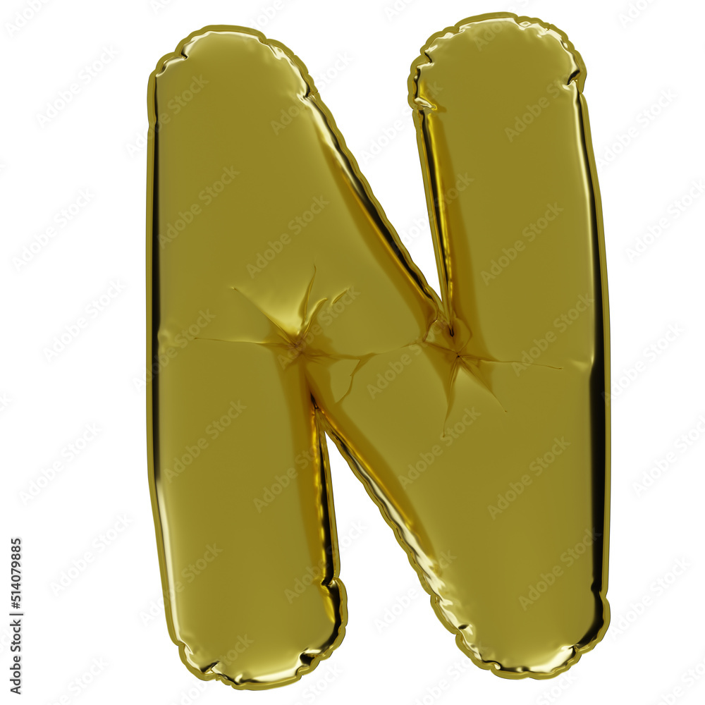 Gold Balloon Letter N Stock Illustration | Adobe Stock