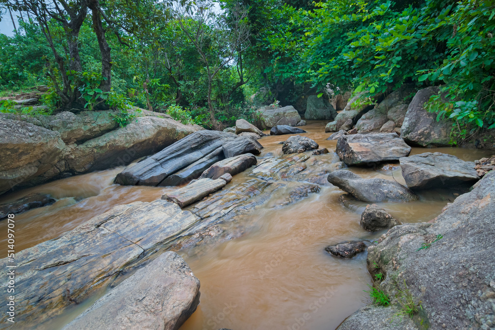Stockfoto Beautiful Bamni waterfall having full streams of water ...