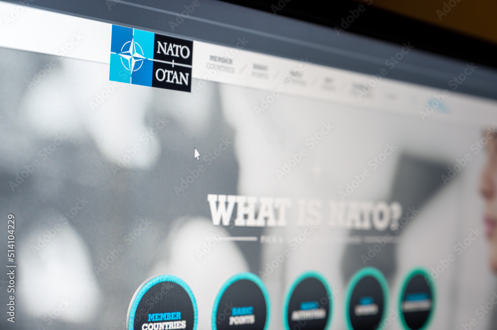 NATO homepage on PC screen. North Atlantic Treaty Organization, North ...