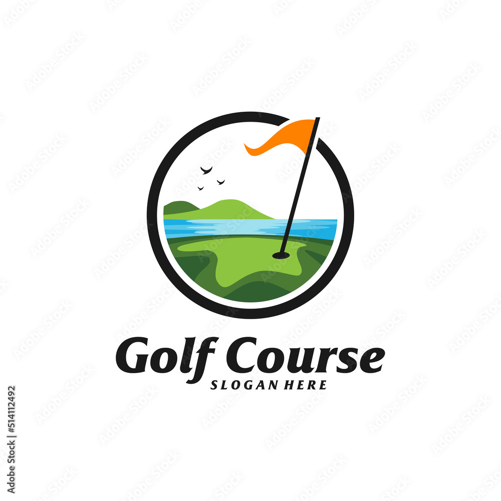 Golf course Logo Design Template. Golf course logo concept vector ...