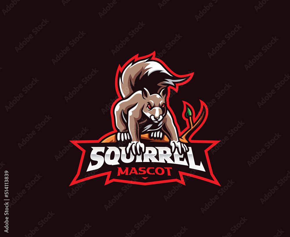 Squirrel mascot logo design Stock Vector | Adobe Stock