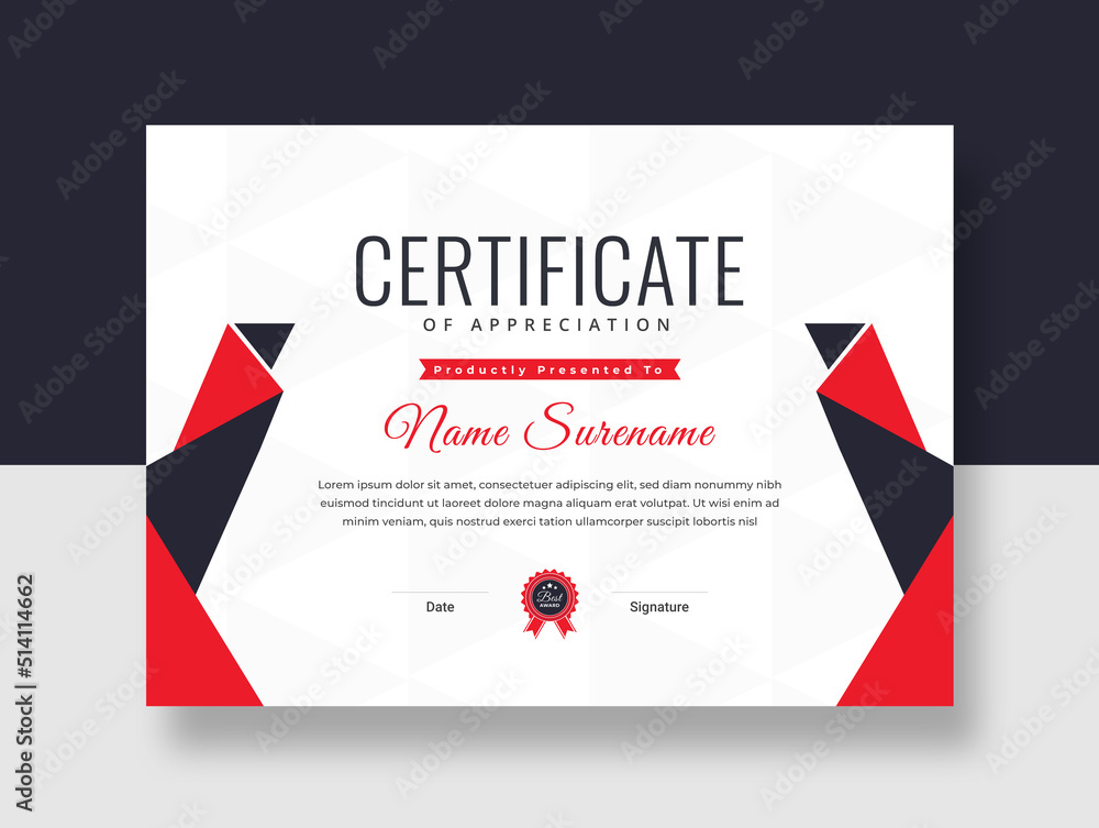 Red Modern Design Certificate. Certificate template awards diploma ...