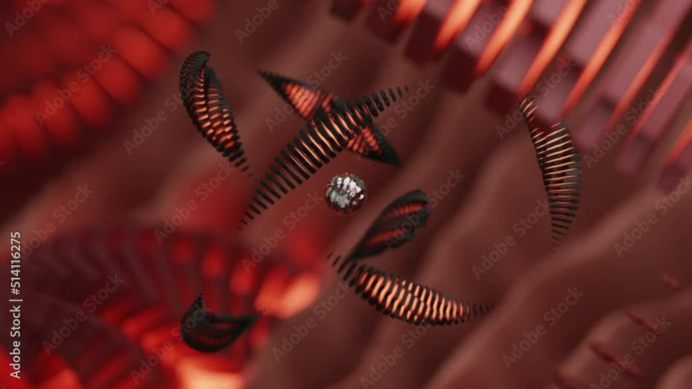 Abstract 3d art looping animation, 3d graphics, photo realistic render ...