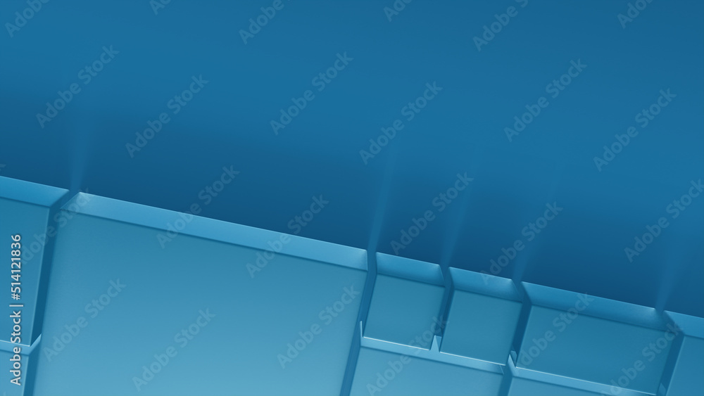 Translucent Shapes on a Blue Surface. Innovative Tech Concept with copy ...