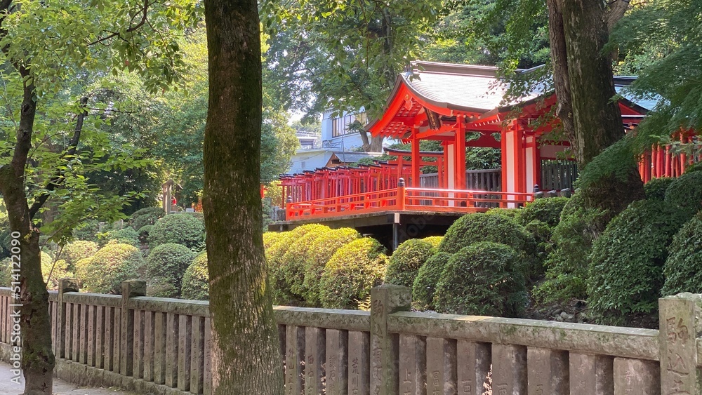 Inari shrine of deity “Ukanomitama”, a lady god of enshrinement at Nezu ...