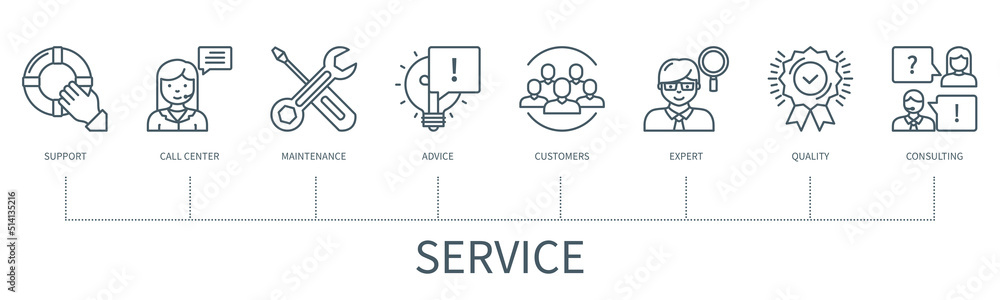 Service vector infographic in minimal outline style Stock Vector ...
