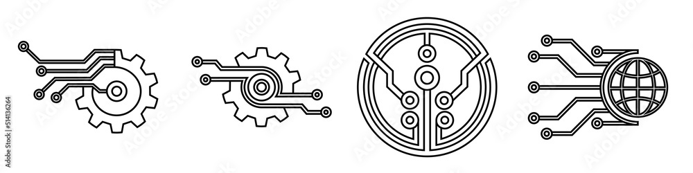 Digital tech icon vector set. technologies illustration sign collection ... Digital tech icon vector set. technologies illustration sign collection ...