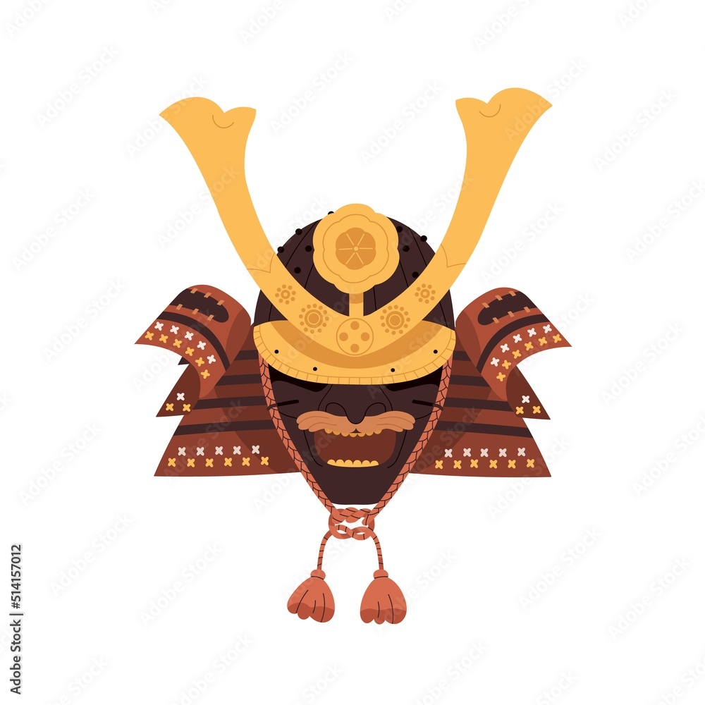 Men-yoroi, Japanese face armour, noh mask for Kabuki theater ...