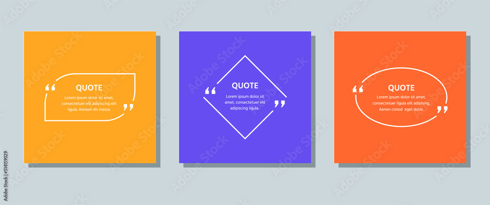 Quote box frame. Template text quotations. Vector color illustration ...