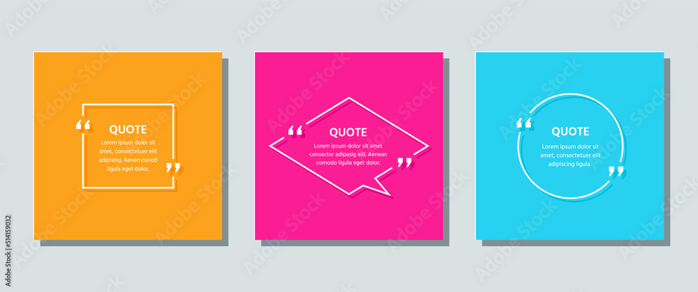 Quote text box. Template frame quotations. Vector color illustration ...