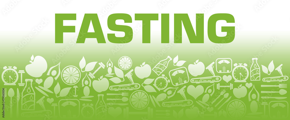 Fasting Green Health Symbols Background White Text Stock Illustration ...