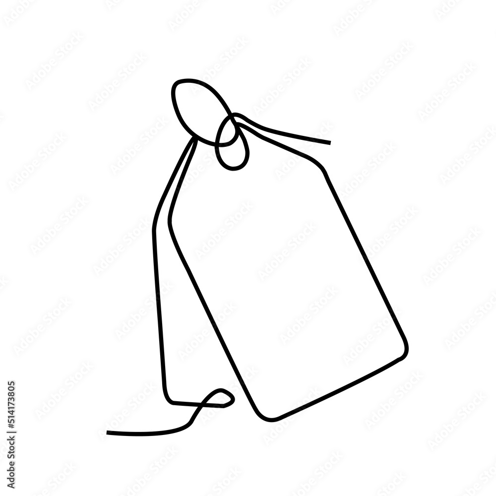 One line sale symbol with discount.Line art drawing design vector Stock ...