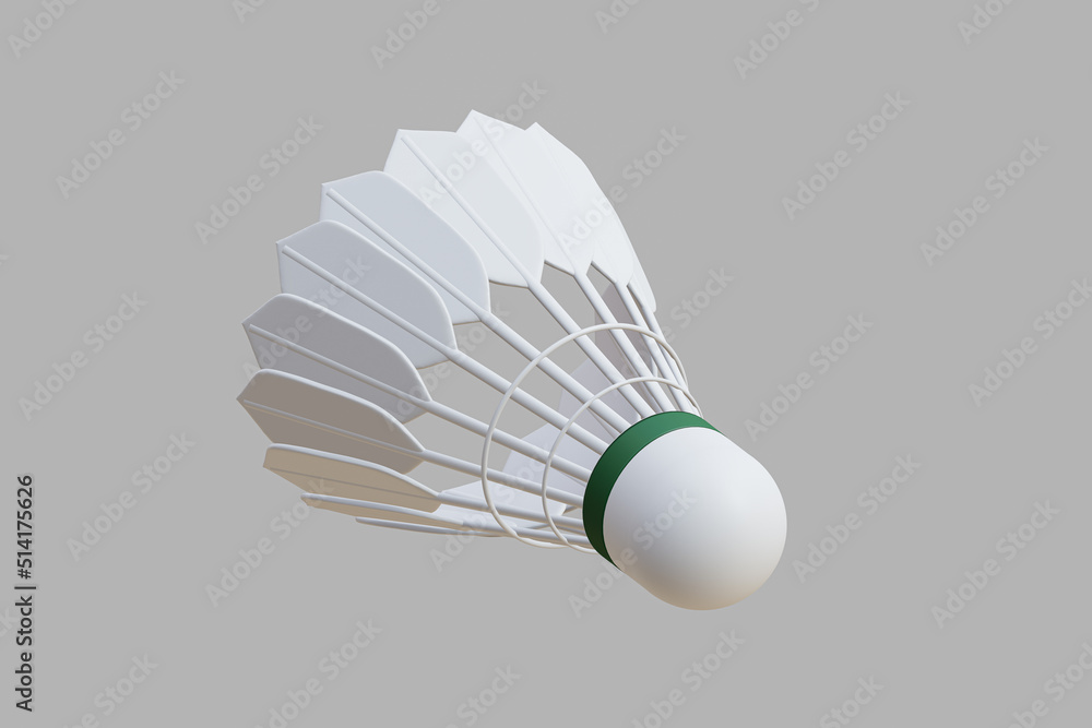 Shuttlecock floating on the side 3D Render for badminton competition ...