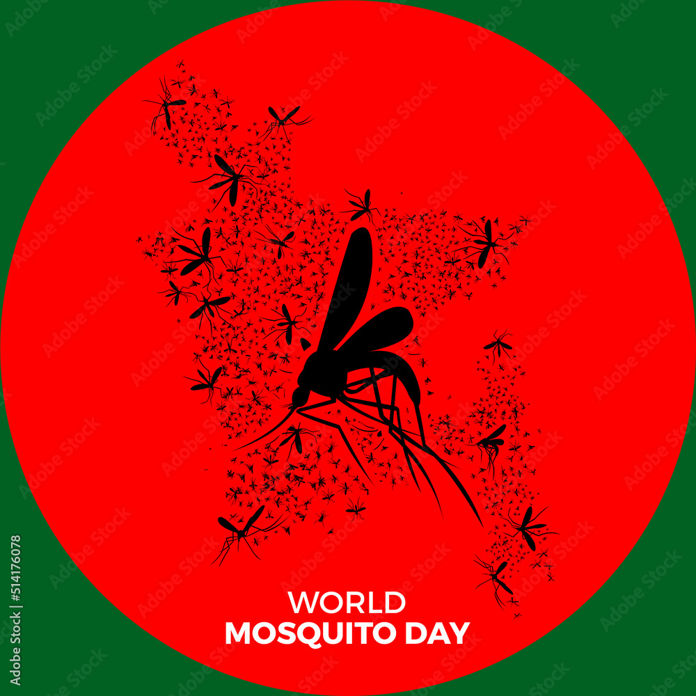 Mosquito with Bangladesh flag background, Dengue fever, World Mosquito ...