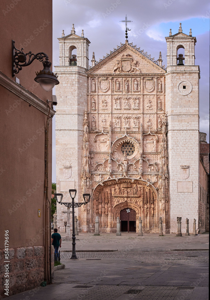 San Pablo church in Valladolid, Spain. The facade is one of the best ...