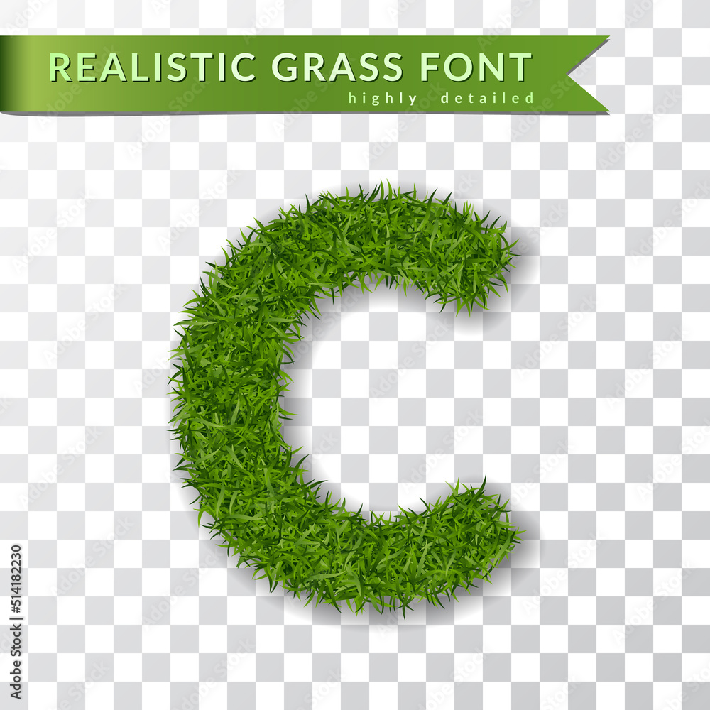 Poster Grass letter C, alphabet 3D design – Wall Art | UkPosters