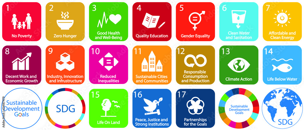 17 Sustainable Development Goals set by the United Nations General ...
