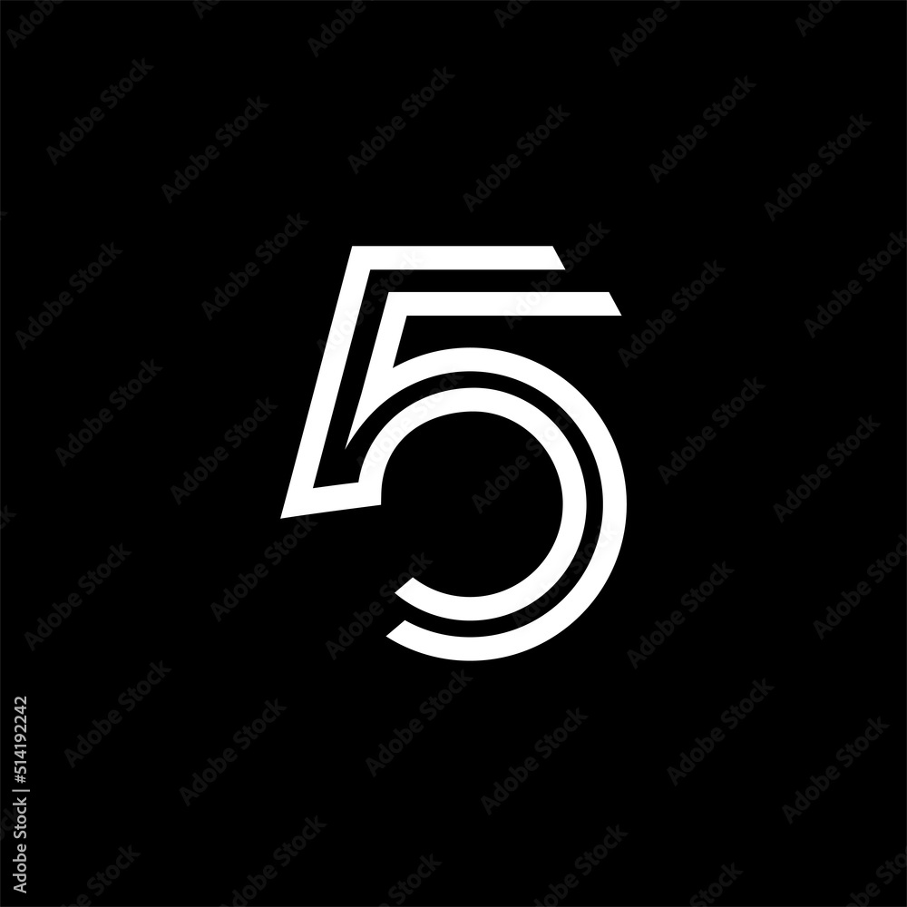 number 5 logo design vector image , number 5 icon logo , 5 number logo ...