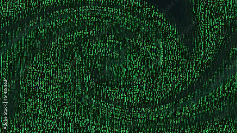 Green Toned Background Programming Language 1s And 0s Binary System Stock Illustration